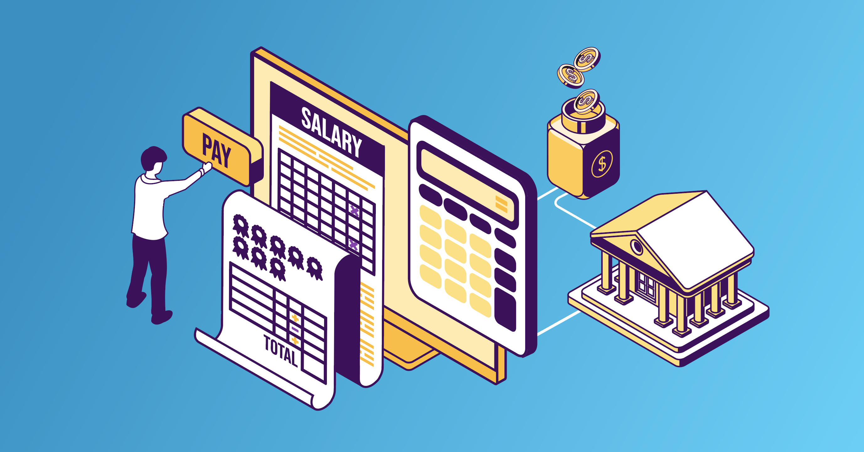 Computer Payroll Clipart